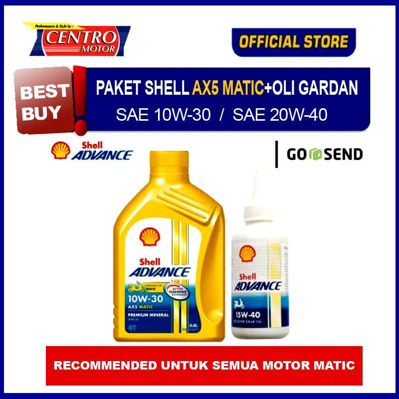 Jual SHELL ADVANCE AX5 MATIC+OLI GARDAN.TERSEDIA SAE 10W-30 & 20W-40 ...