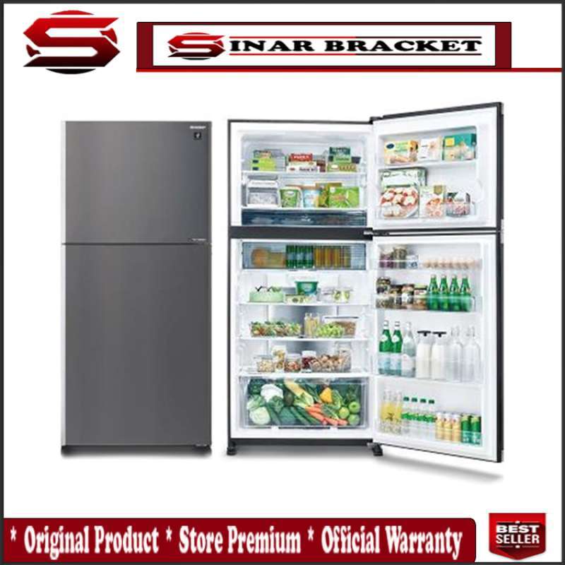 Promo SHARP SJ-IG862PM-SL Kulkas 2 pintu J-Tech Inverter 613 L NEW ...