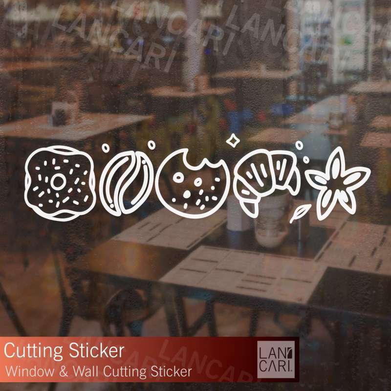 Jual Sticker Cutting Icon Kopi Cake Kue Dekorasi Toko Restoran Coffee ...