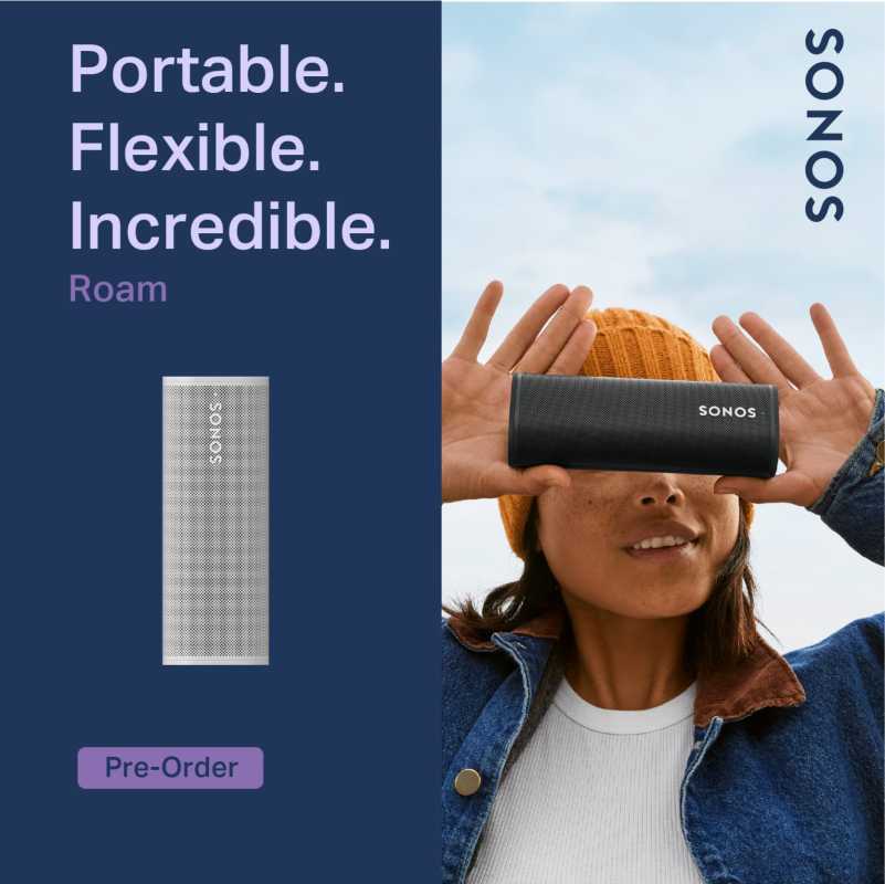 Jual Sonos Roam Portable Smart Speaker with Bluetooth, Wifi and Voice ...