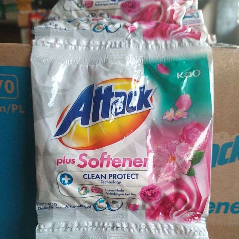 Jual ATTACK DETERGENT PLUS SOFTENER RENCENG 40g ISI 6'SACHET di Seller ...