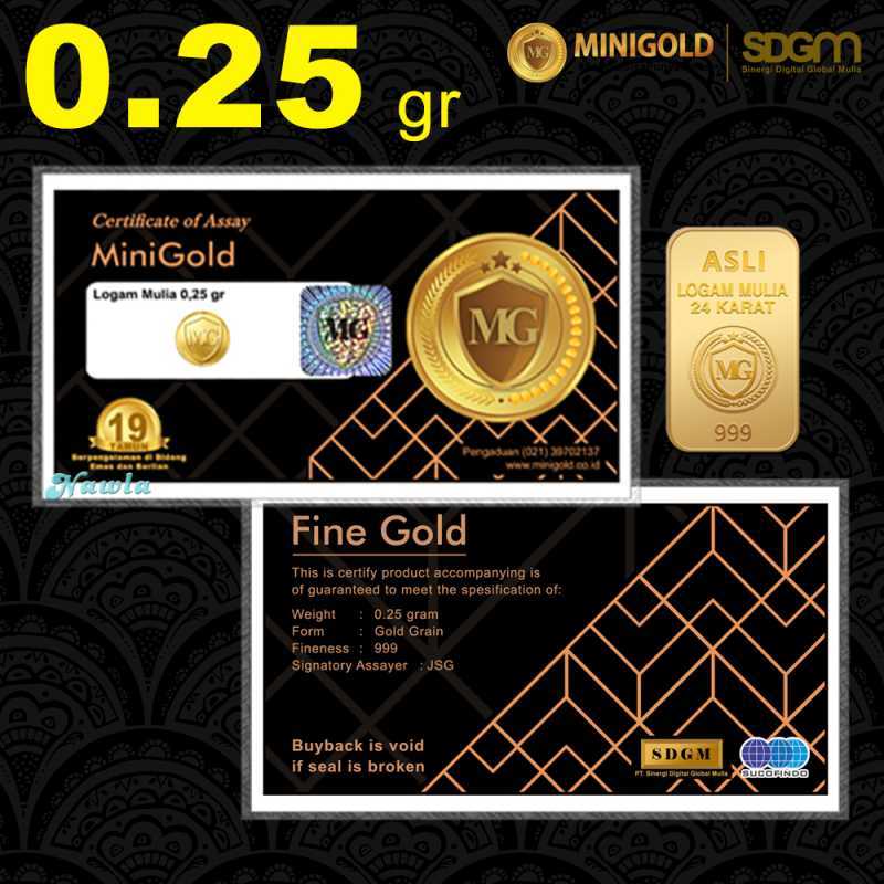 Jual Minigold 0.25 gram WHITE Series Logam Mulia 24 Karat di Seller ...