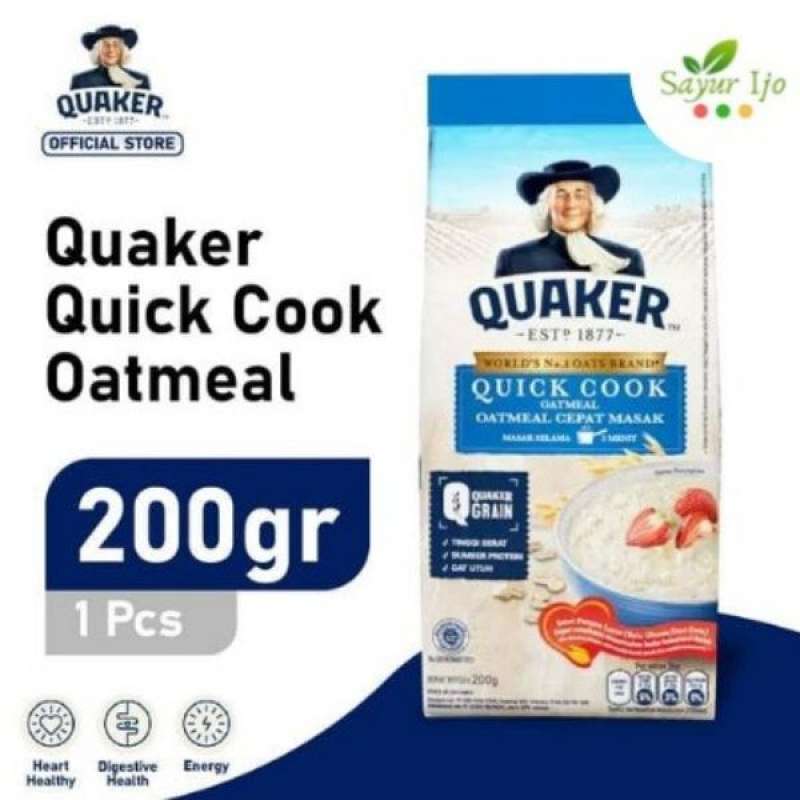 Jual Quaker Quick Cook Oatmeal 200 Gram Cereal Oat Oats Sereal Instant ...