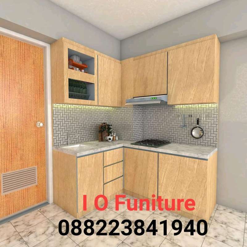 Jual kitchen set atas 3 pintu rak piring lemari piring kitchen set atas ...