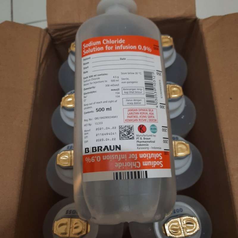 Jual NACL 500 ML BRAUN SODIUM CHLORIDE 0.9% 500ML CAIRAN INFUS AIR INFUSAN di Seller ROYALTHINGS ...