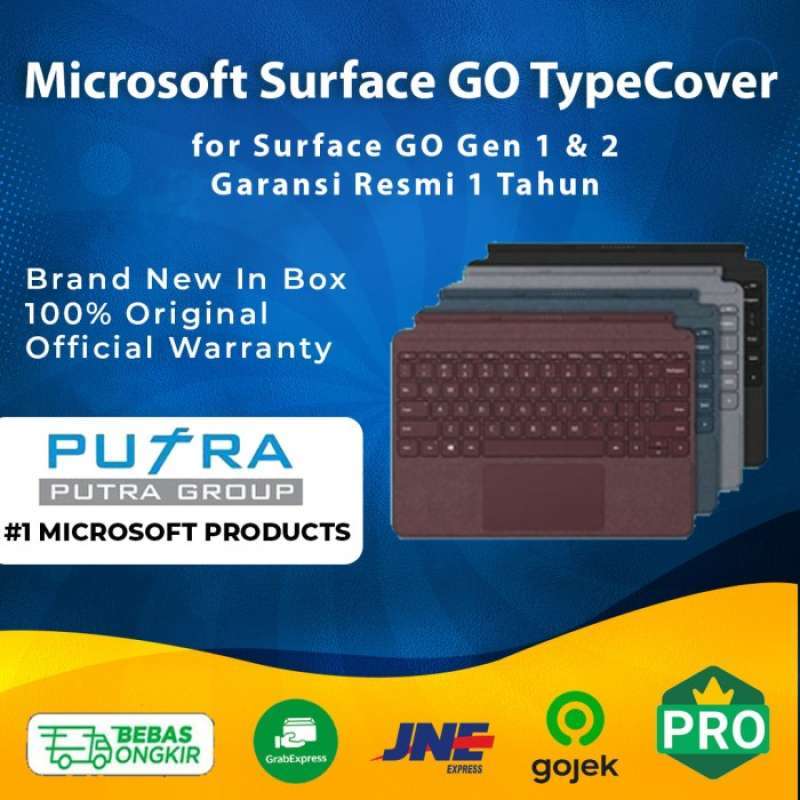 Jual BEST PROMO (NEW) MICROSOFT SURFACE GO TYPE COVER / KEYBOARD BLACK ORIGINAL - HITAM di ...