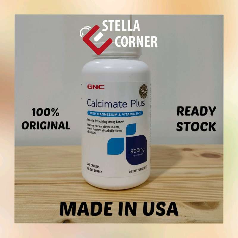 Jual GNC Calcimate Plus Magnesium & Vitamin D3 800mg - 240 caplets di ...