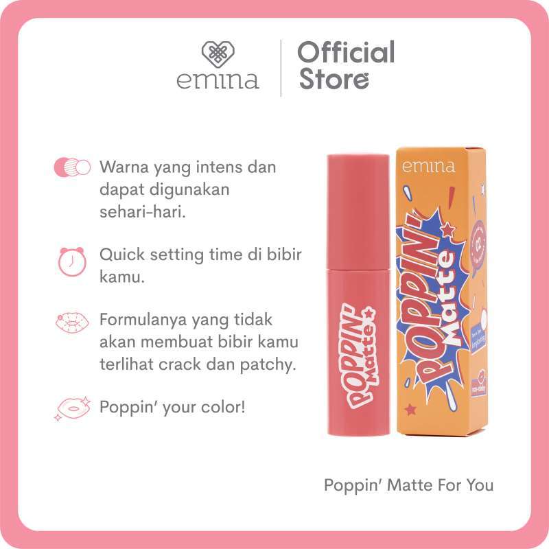 Jual [last Chance] - Emina Poppin Matte 4 5 G Lip Cream Matte Ringan ...