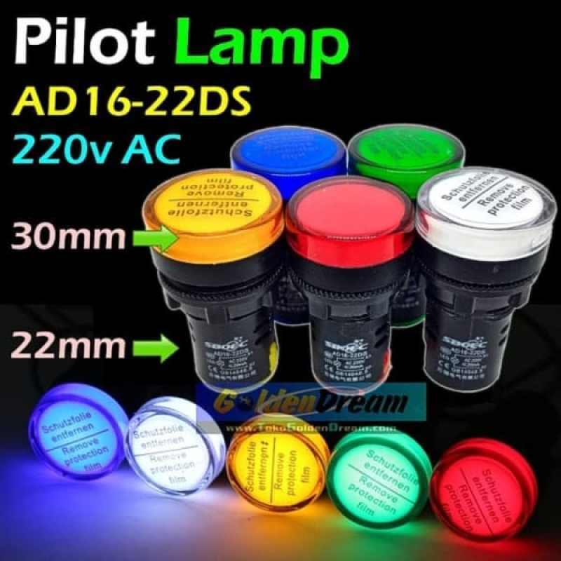 Jual Dijual Pilot Lamp AD16 22DS 220v AC Lampu Indikator LED Signal ...