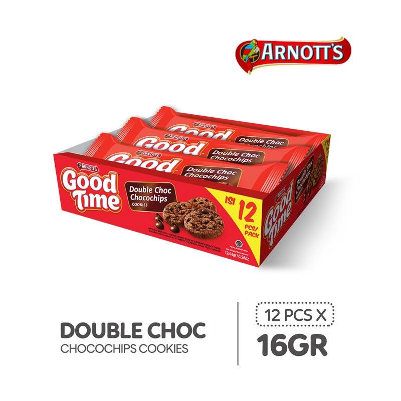 Promo Good Time Double Choc Chocochips Cookies [16 g/12 pcs] Diskon 16% ...