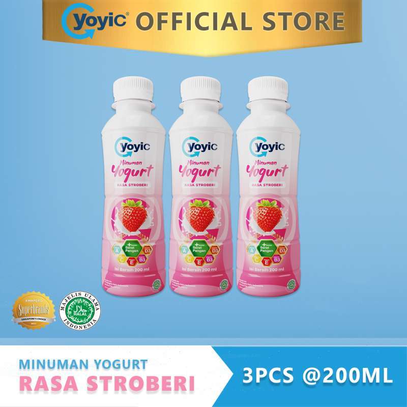 Jual Yoyic Minuman Yogurt Rasa Stroberi 200ml x 3pcs di Seller Yoyic ...
