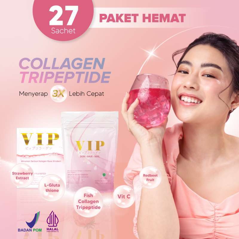 Promo VIP Collagen Drink - 1 BOX & 1 POUCH - 27Sachet - Suplemen ...
