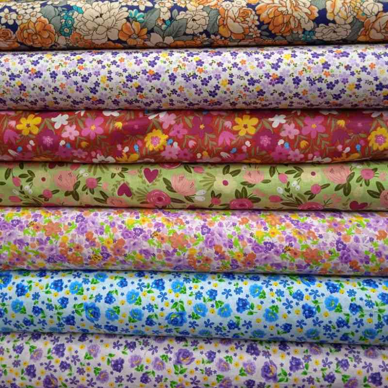 Jual [1 meter] kain katun lokal motif bunga kain katun motif kembang ...