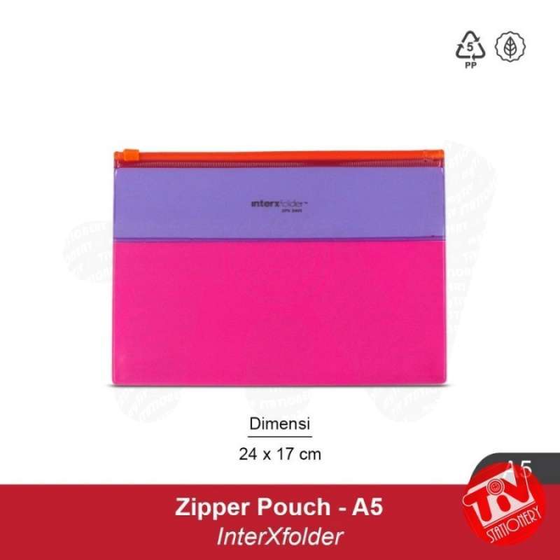 Jual Map Zipper / Resleting InterX Document Bag A5 Kombinasi di Seller ...