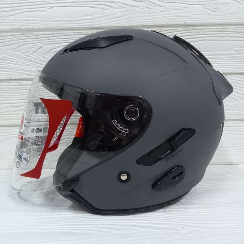 Jual Helm Half Face Kyt Galaxy Flat R Gorilla Grey DOff di Seller ...