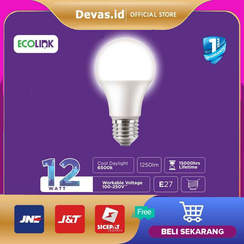 Promo Ecolink Lampu LED 12W Ecolink Bohlam Bulb 12 Watt - Kuning Terang ...
