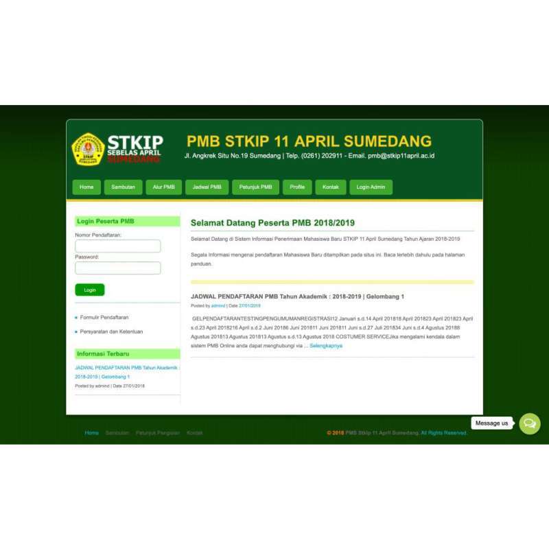 Jual Source Code Sistem Informasi Pmb Kampus Dengan Php Dan Mysql Di 1492