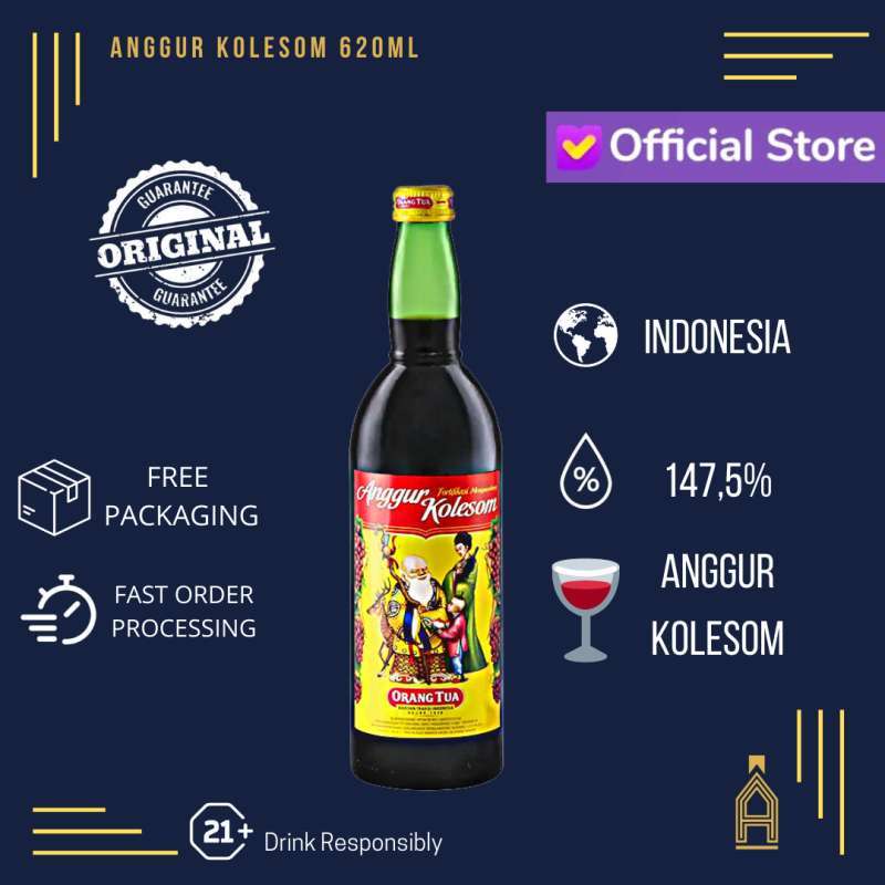Promo ASLI ORIGINAL Anggur Merah Kolesom Botol 620ml Amer OT OrangTua ...