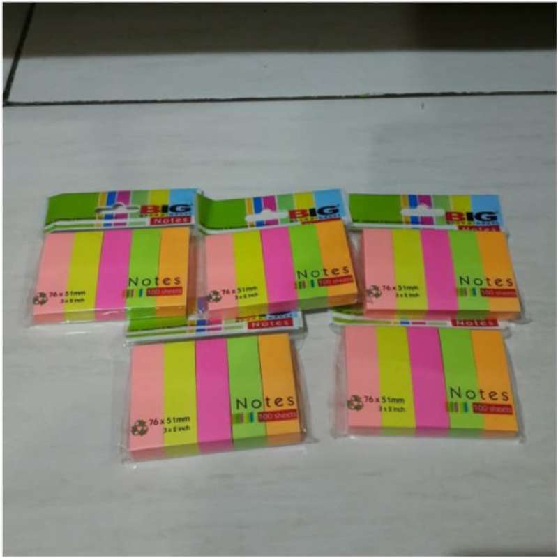 Jual Sticky Notes / Post It BIG 76 x 51mm ( 5 Warna ) 100 Sheets di ...