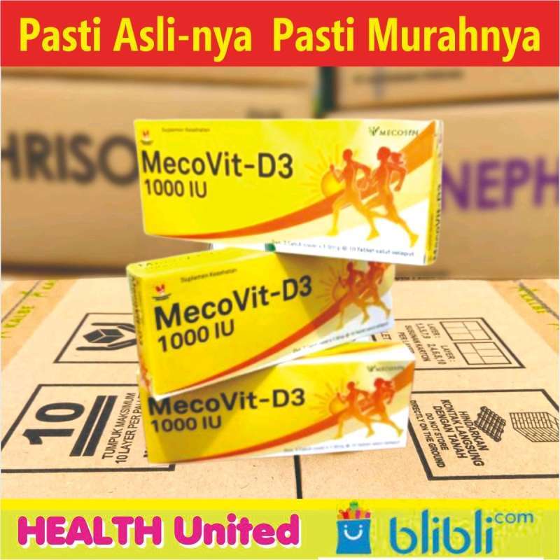 Jual MecoVit D3 1000IU Vitamin D3 1 box isi 30 Tablet di Seller Health ...