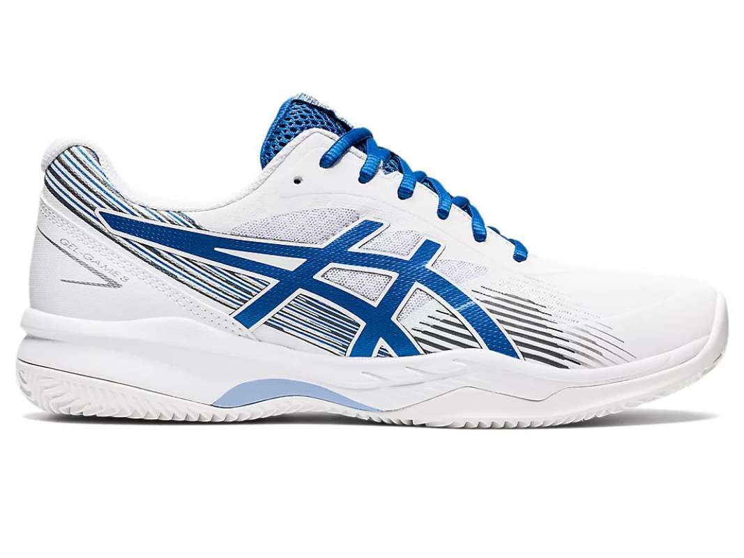 Promo Sepatu Tenis ASICS GEL-GAME 8 - 46 White/Lake Drive Diskon 5% di ...