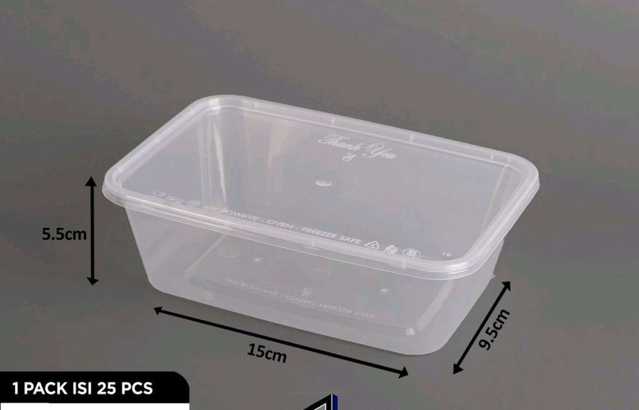 Promo Kotak Makan Plastik Thinwall Food Container Persegi Panjang 500ml