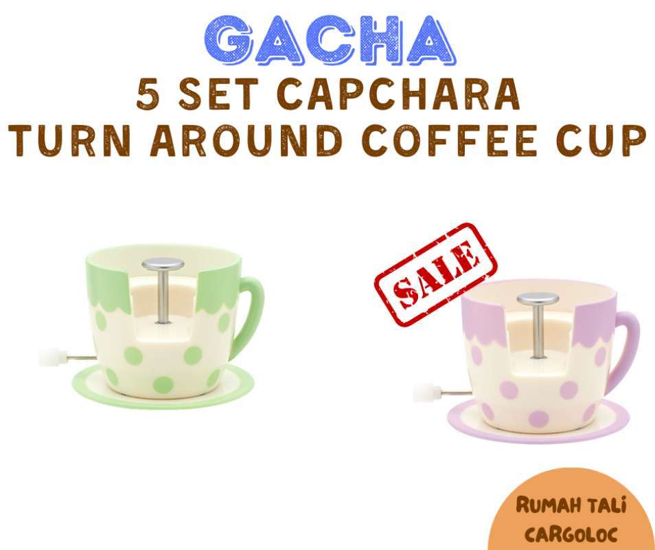 Jual Mainan Miniatur GACHA SET 5 MINI CAPCHARA TURN AROUND COFFEE CUP ...