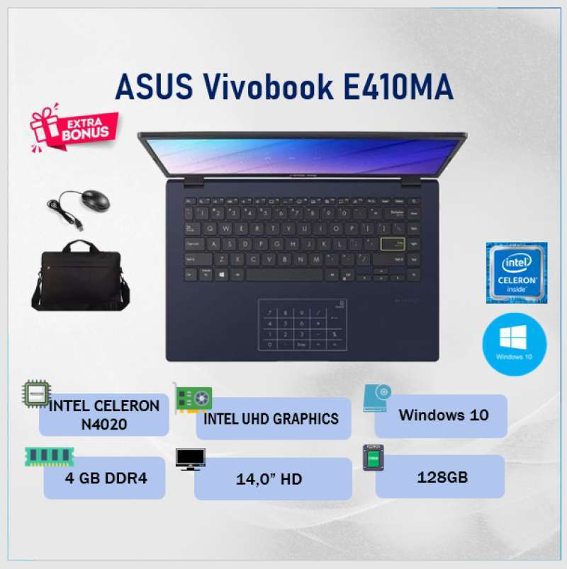 Jual Laptop ASUS E410MA INTEL N4020 Ram 4GB 128GB Windows 10 14.0 HD ...