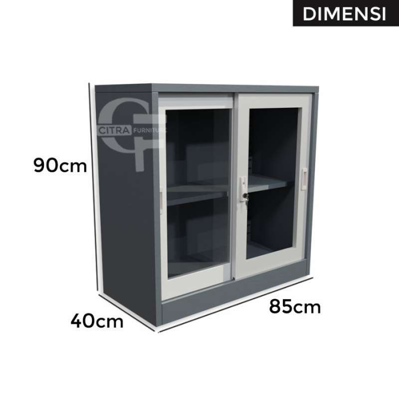Jual Lemari Arsip Besi 2 Pintu Sliding Kaca Pendek|lemari Sleding Kantor Di Seller Citra ...