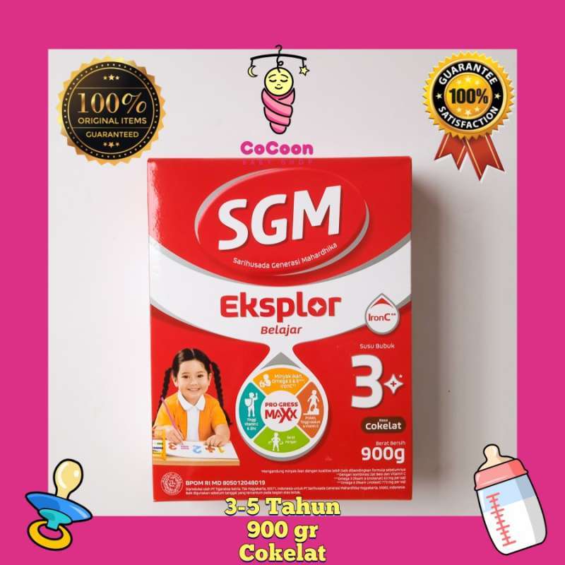 Promo Susu Formula SGM Eksplor 3 Plus 3+ 3-5 Tahun Coklat Cokelat 900 gr Diskon 14% di Seller ...