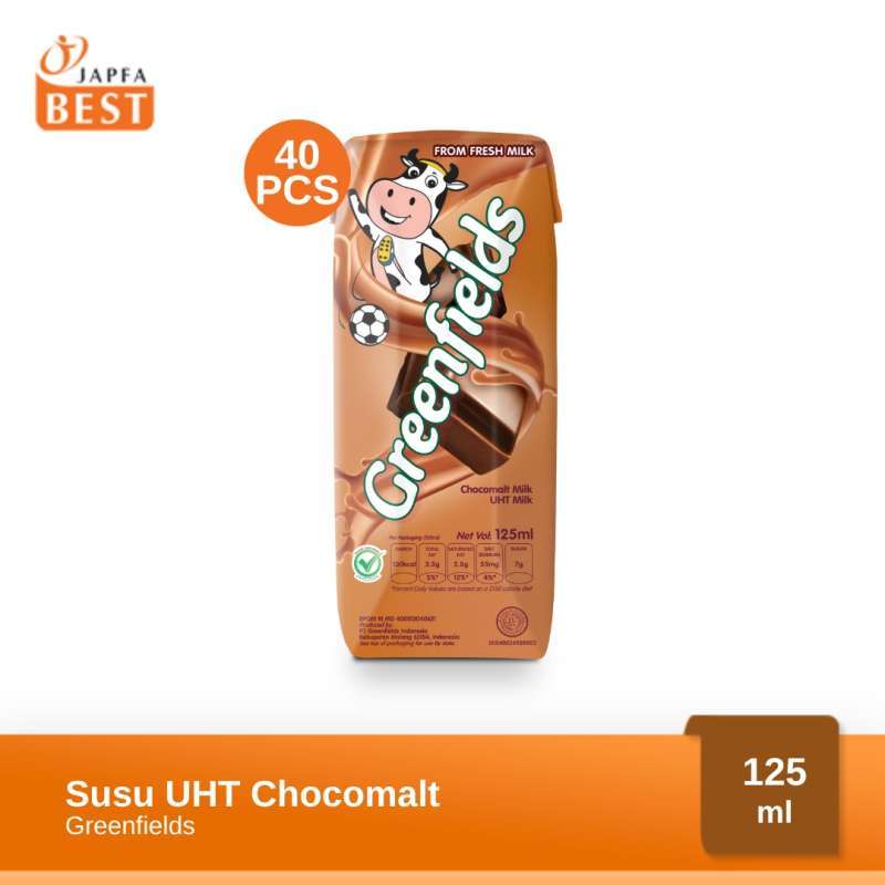 Promo Susu UHT Choco Malt Greenfields 125 ml - Isi 40 pcs Diskon 28% di ...