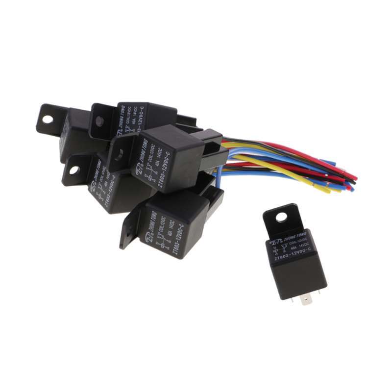 Promo 5 Pieces 12V SPDT 5 Pin Automotive Relay with 5 Wires Harness ...