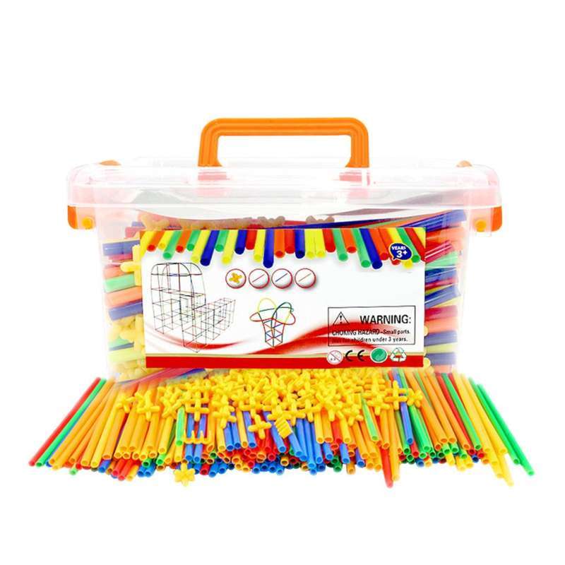 Promo 300 Piece Straws and Connectors Construction Building Toy Kids ...