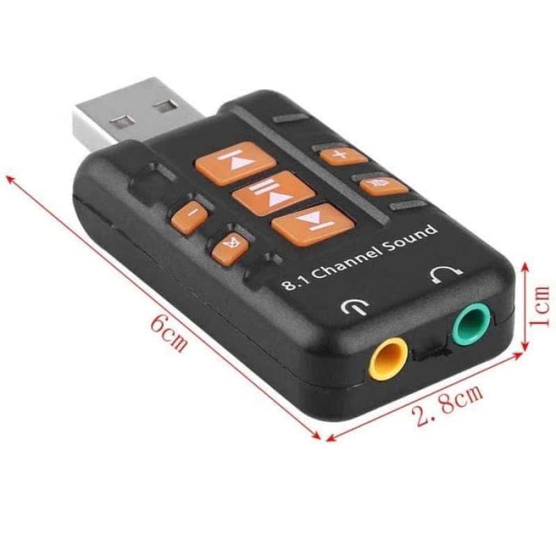Jual Unik USB Sound Card Adapter 8.1 Channel 3D Audio Microphone Jack ...