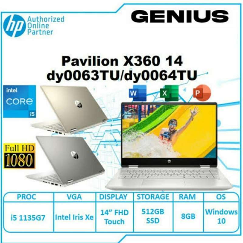 Jual HP PAVILION X360 14 DY0063TU / DY0064TU 2IN1 TOUCH I5 1135G7 8GB ...
