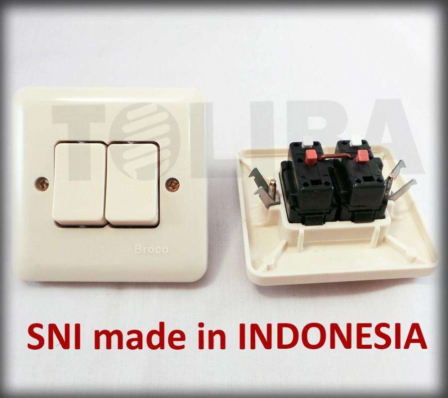 Jual saklar seri double inbow ib broco / saklar tanam tembok new gee ...