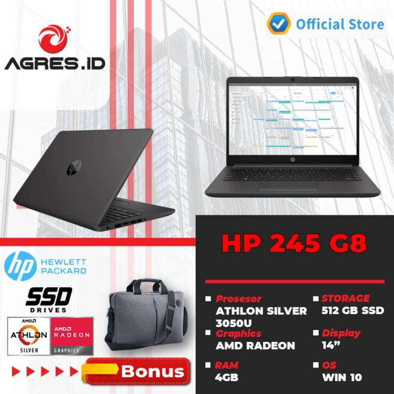 Jual Laptop Hp 245 G8 - Athlon Silver 3050 4gb 512ssd Win10 14.0 Black ...