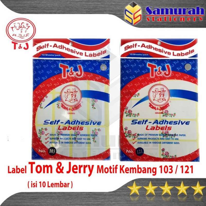 Jual Label Stiker Tom & Jerry 103 - 121 Motif Kembang / Kertas Sticker Tj Undangan Dengan Gambar ...