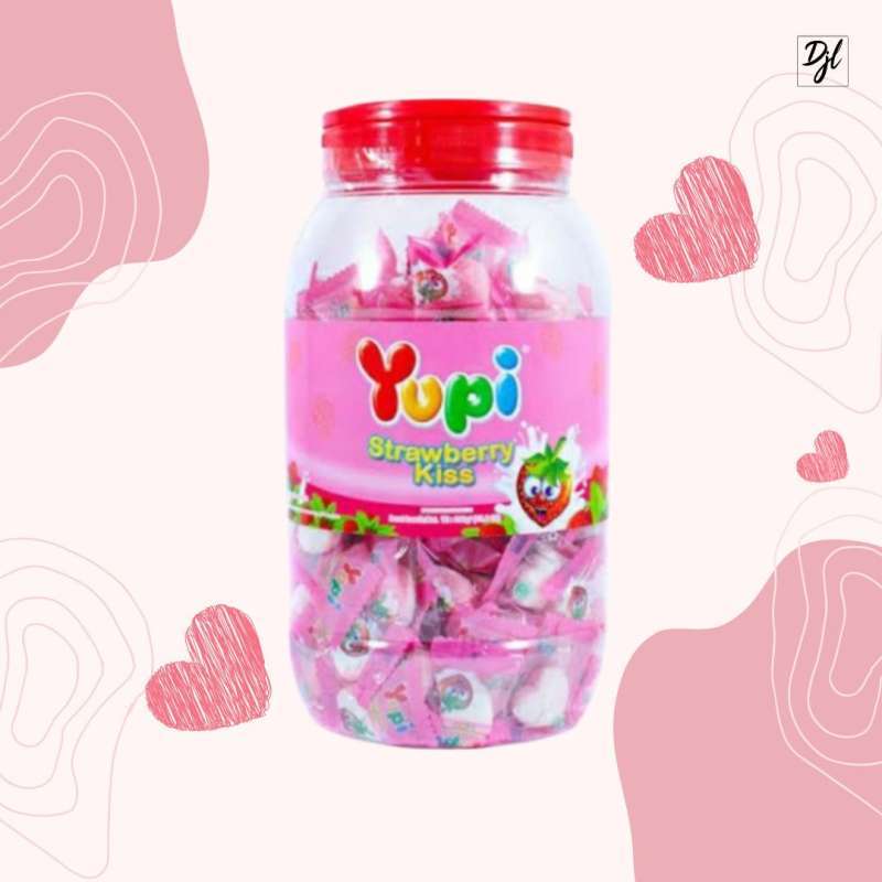Jual Yupi Permen Jeli Strawberry Kiss Jar 300g Toples di Seller DJL ...