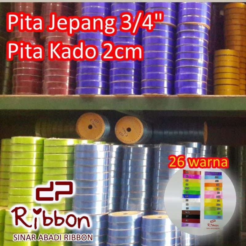 Jual Pita Kado Biasa 2cm Jepang Plastik Kertas Ribbon Polos Kertas ...
