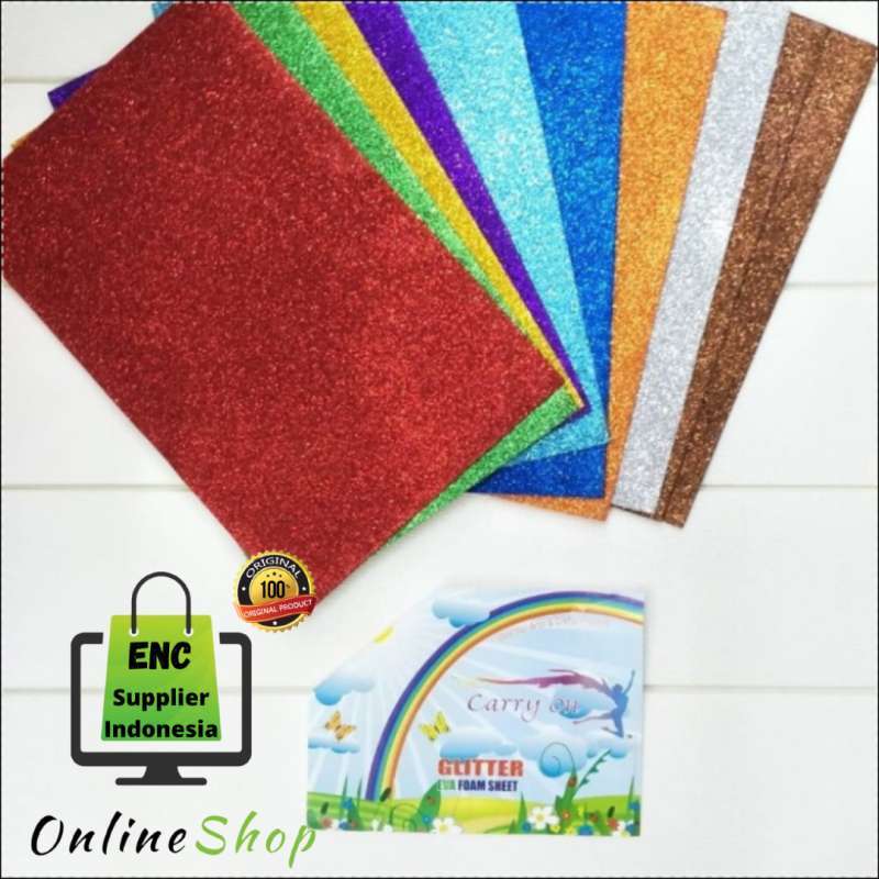 Jual eva foam 10w a3 glitter 10 warna busa gliter 40 x 30 cm per pak di ...