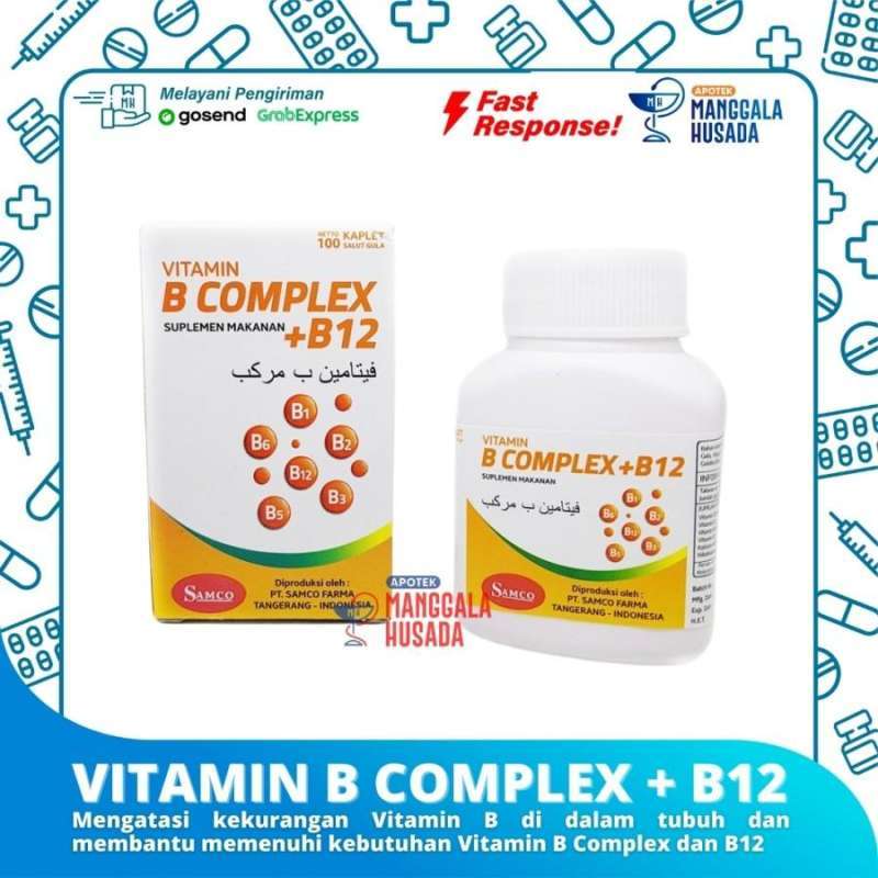 Jual VITAMIN B COMPLEX + B 12 PER BOTOL ISI 100 KAPLET di Seller APOTEK ...