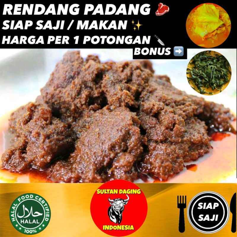 Promo RENDANG PADANG SIAP SAJI + DAUN SINGKONG + SAYUR KOL/RENDANG SIAP ...