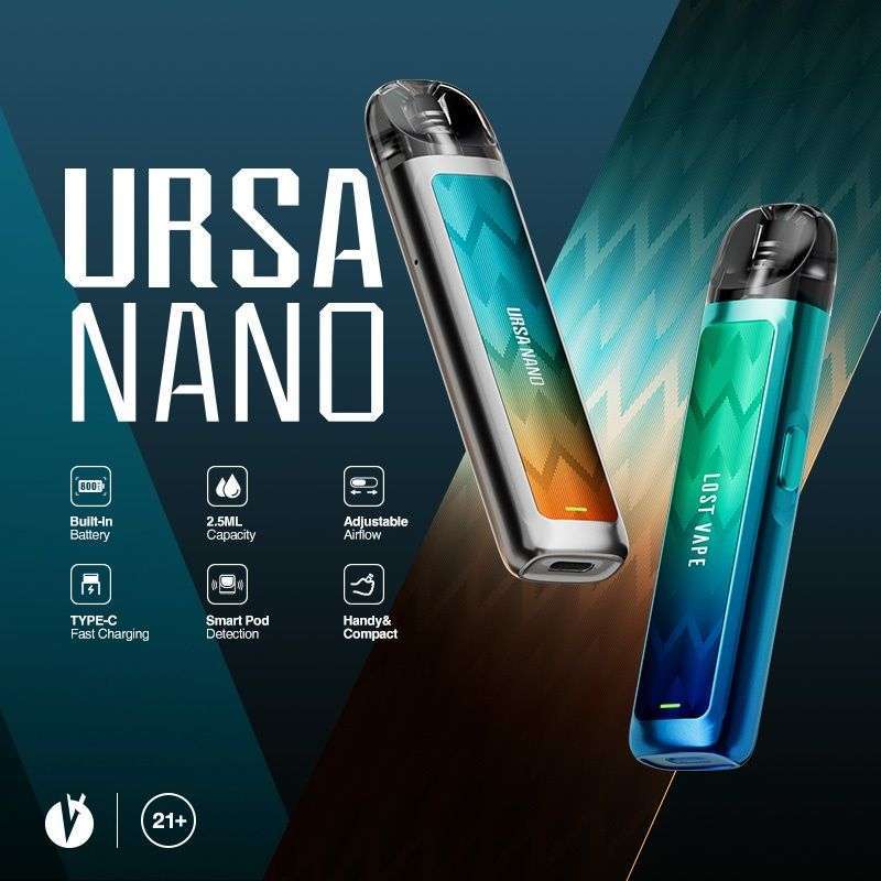 Jual Pod Ursa Nano Kit 800mah Vape Freebase Saltnic Authentic Lost Vape ...