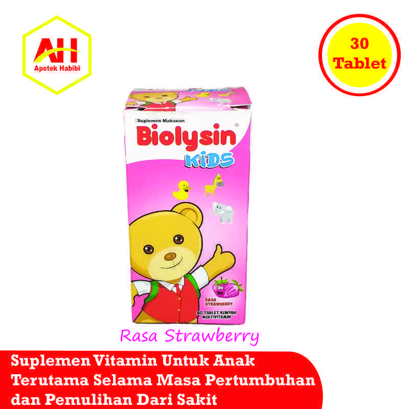 Jual BIOLYSIN BIOLISIN BIOLISYN KIDS 30 TABLET KUNYAH MULTIVITAMIN RASA ...