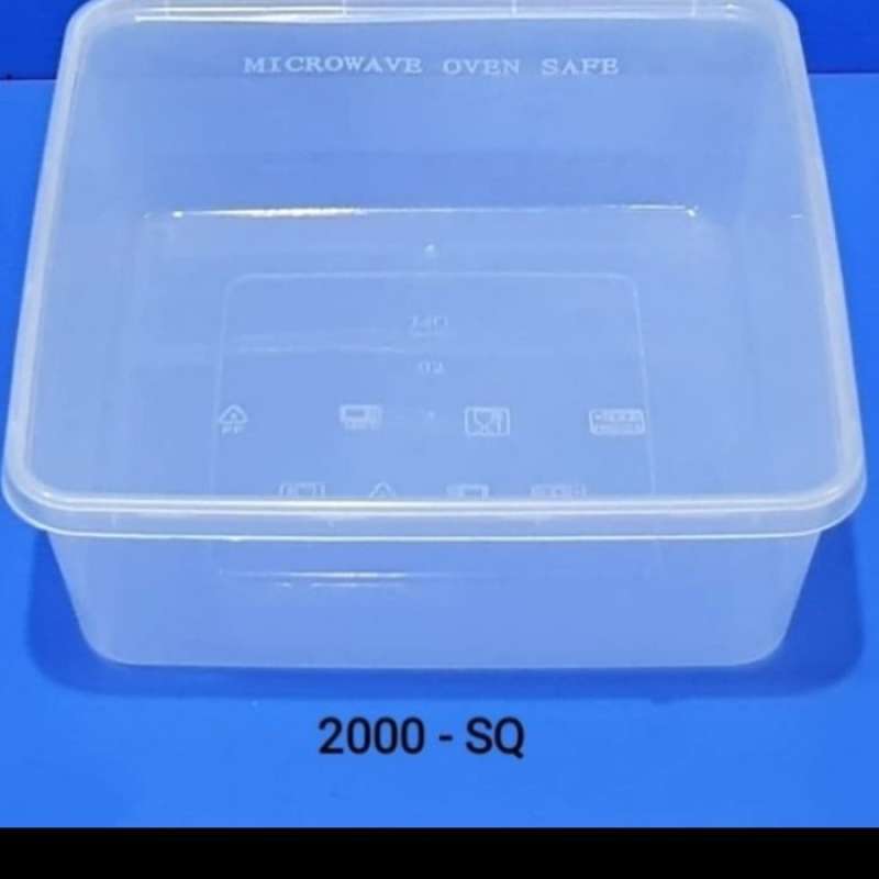 Jual Kotak plastik makanan nasi uk 2000 ML ( isi 25 pcs) thinwal food ...
