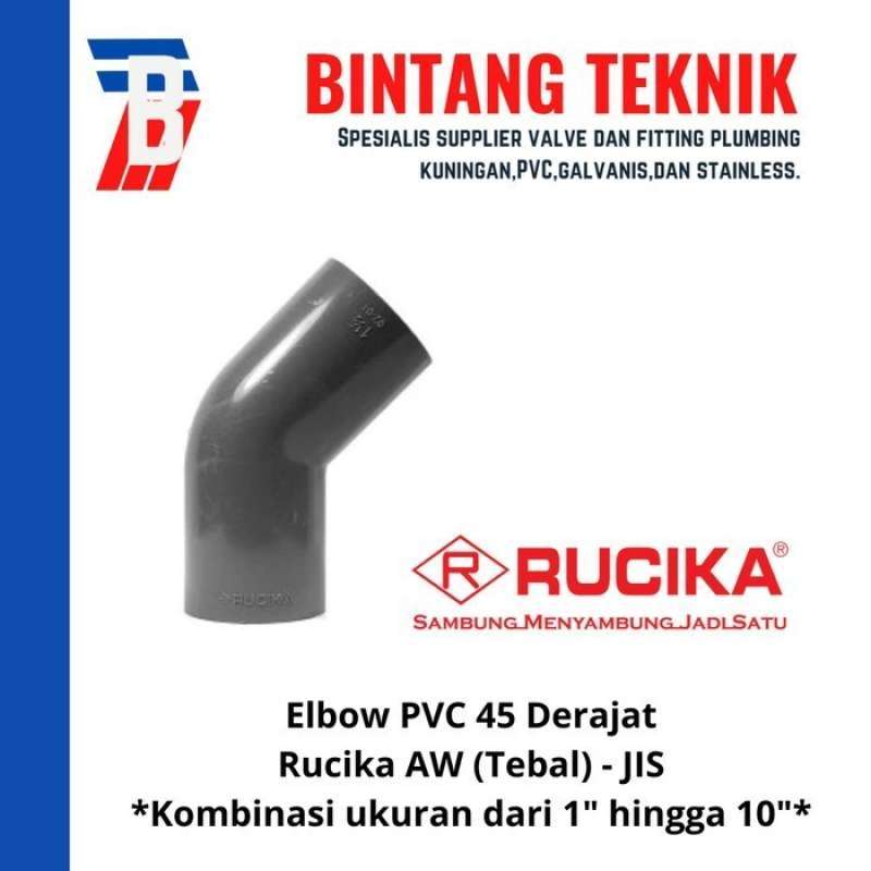 Jual Elbow / Knee 4 inch PVC Rucika AW (Tebal) 45 Derajat di Seller Toko Bintang-Teknik - Mangga ...