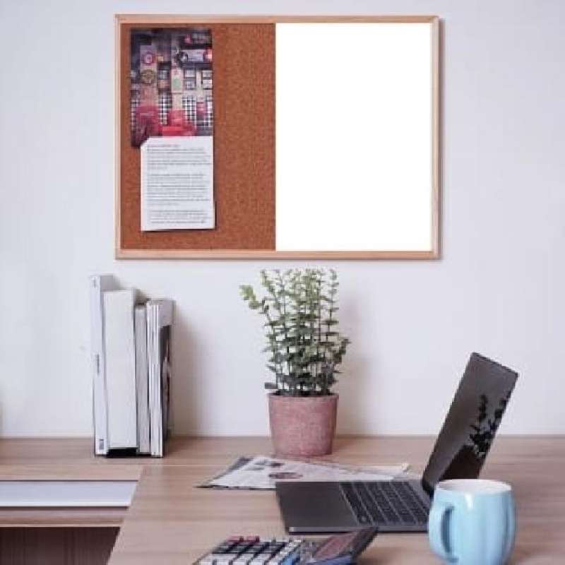 Jual Papan Mading Corkboard / Papan Kombinasi Serbaguna Bi Silque 60x45 ...