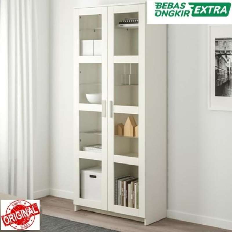 Jual Rak Lemari Kaca 4 Tingkat Minimalis Ukuran 80x190cm Original_putih ...