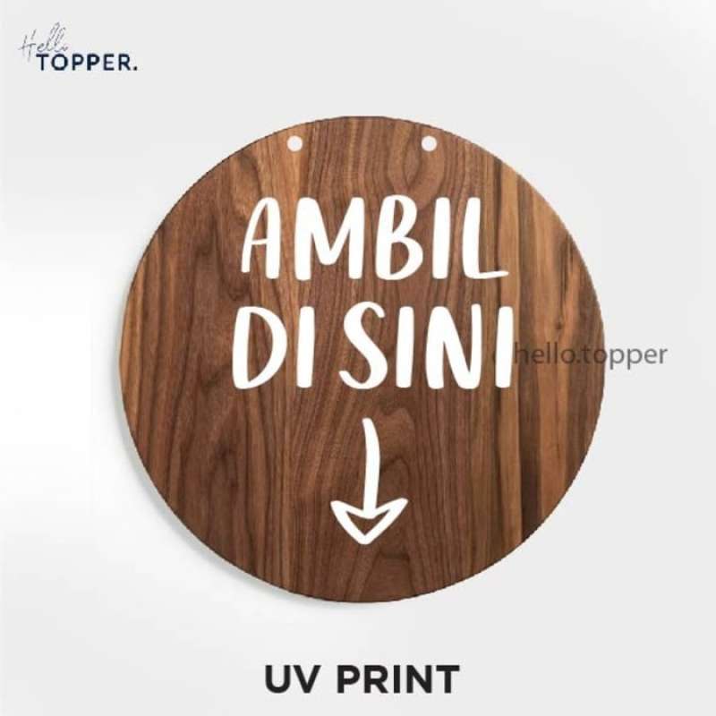 Jual Dijual Sign Kayu Ambil Disini Modern Signage Kayu UV Print - 15cm ...